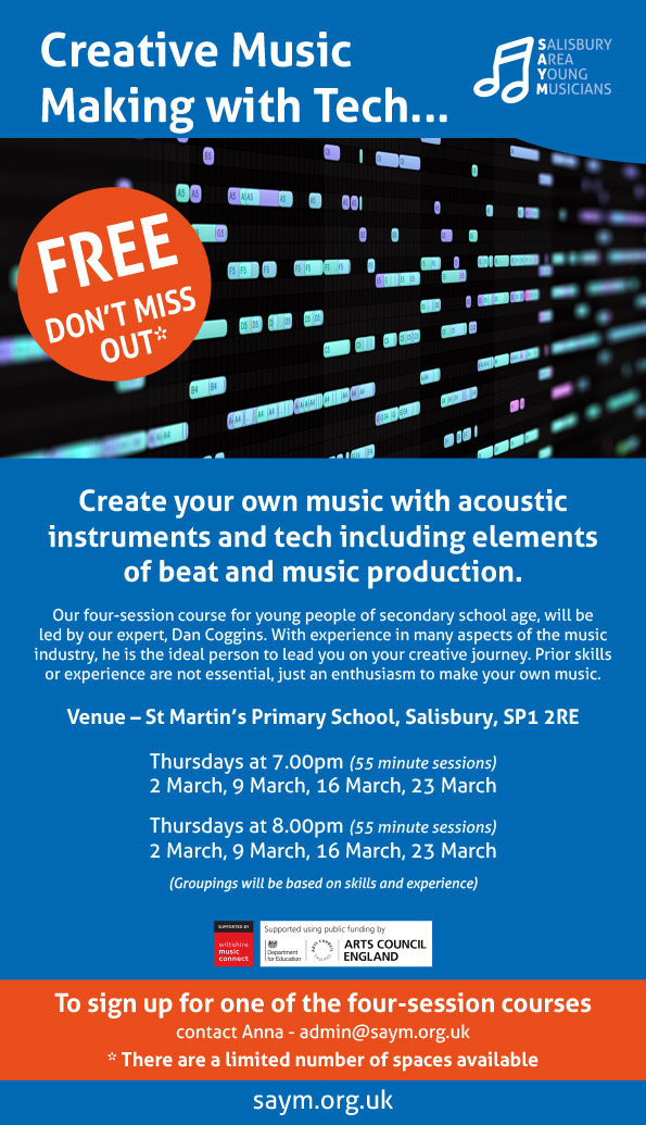 Creative Music Making with Tech - Salisbury Area Young Musicians